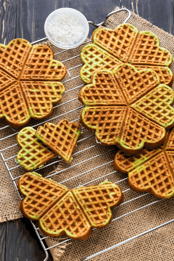 Coconut Pandan Waffles (Bánh Kẹp) | Wok and Kin